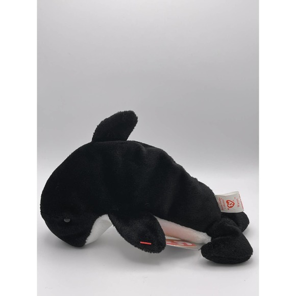 Ty | Toys | Ty Beanie Baby Waves Black White Orca Whale 7 Inches New ...